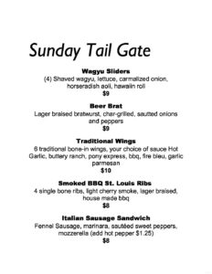 Sunday Tailgate Menu - Michael Alberini's