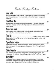 Easter Specials - Michael Alberini's